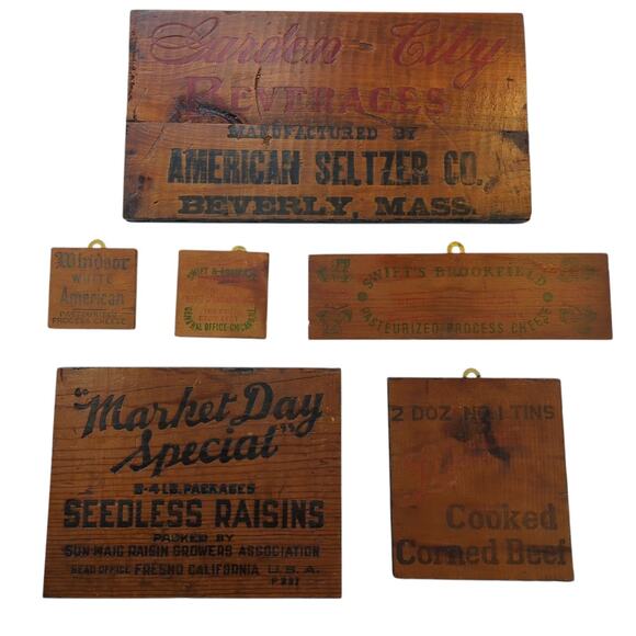 Vintage | Accents | Antique Wooden Food Crate Signs Home Decor ...
